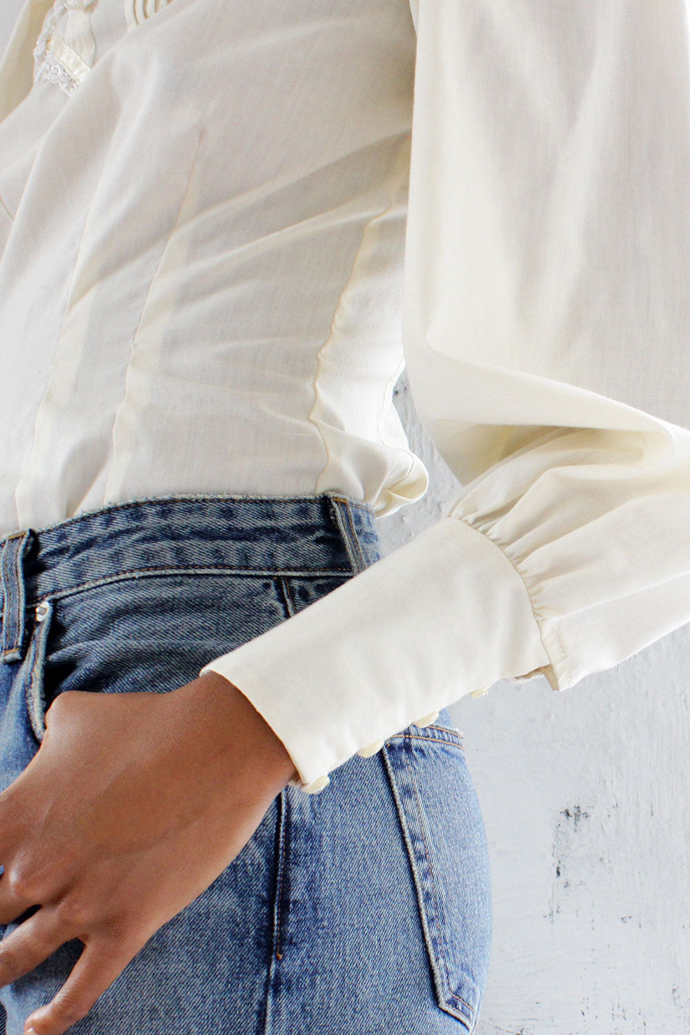 Lacey Button Back Blouse S